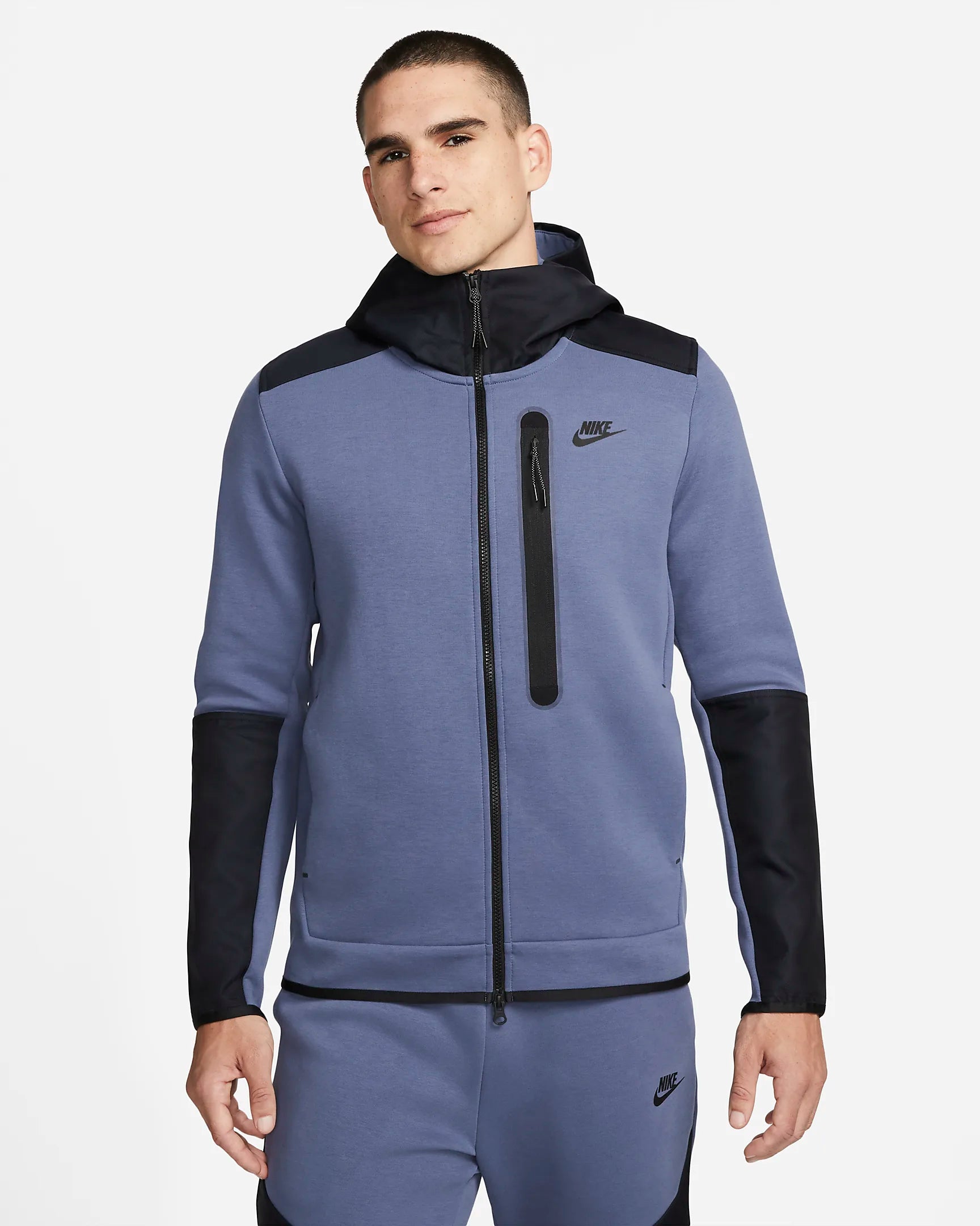 NIKE TECH FLEECE HOODIE - OVERLAY BLUE\BLACK